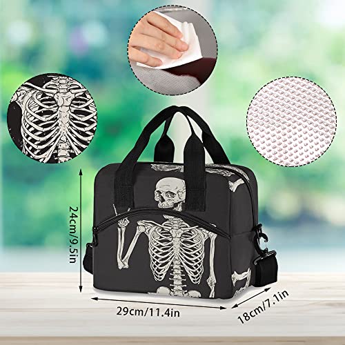 TropicalLife Lunch Bag for Women Men Goth Lunch Box Durable Insulated Lunch Box Reusable Adults Tote Bag Lunch Bag for Office Work School Picnic Beach