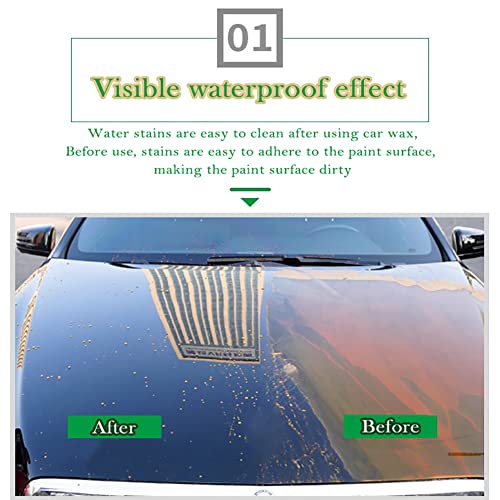 ELEpure Black Gold Car Wax with Pad Solid Auto Carnauba Cars Care Polish Cleaner Waxing Repair Scratches Ceramics Coating for Black Cars 300g with Free Waxing Sponge