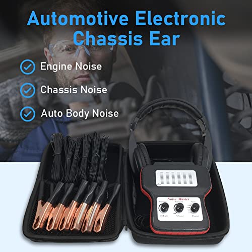 Chassis Ear Automotive Engine Noise Finder Tool, 6 Channel Chassis Ears Sound Detector Identify the Troubling Engine Noises (Over-Ear Headphones)