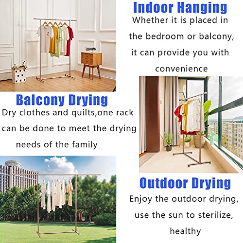 XiTuanYuan Clothes Drying Racks Stainless Steel Retractable Racks Clothes Rack for Indoor Outdoor with Windbreak Hook