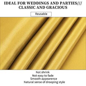 10-Pack Gold 12 x 108 inches Long Premium Satin Table Runner for Wedding, Decorations for Birthday Parties, Banquets, Graduations, Engagements, Table Runners fit Rectange and Round Table