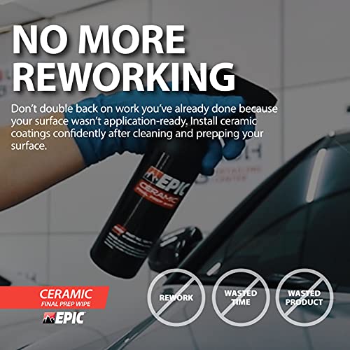 Malco Epic Ceramic Final Prep Wipe - Clean and Preps Vehicle Surface for Ceramic Coating/Easy Application/Residue-Free and Static Resistant (109716)