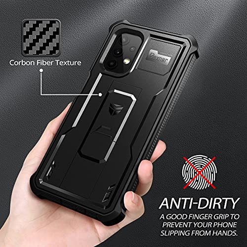 Dexnor for Samsung Galaxy A32 5G Case, [Built in Screen Protector and Kickstand] Heavy Duty Military Grade Protection Shockproof Protective Cover for Samsung Galaxy A32 5G Black