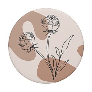 Boho Rose Flower Beige Terracotta Bohemian Aesthetic Women PopSockets Swappable PopGrip