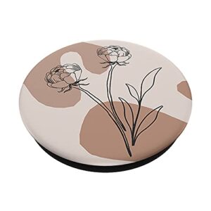 Boho Rose Flower Beige Terracotta Bohemian Aesthetic Women PopSockets Swappable PopGrip