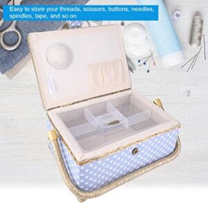 UXZDX Handmade Sewing Basket Household Fabric Craft Thread Needle Storage Box Organizer Flip Type