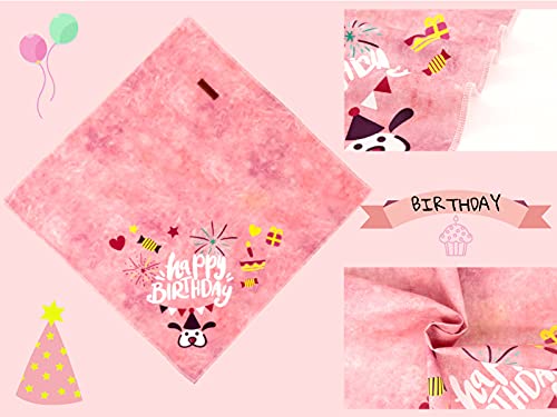 Elegant little tail Dog Bandanas - 1Pack Brithday Gift Washable Female Dog Scarf Square Dog Bib Kerchief Scarf Adjustable pet Bandana for Medium Large Girl Dogs