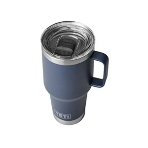 yeti rambler 30 oz travel mug, stainless steel, vacuum insulated with stronghold lid, navy