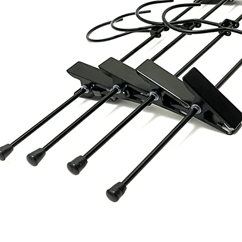 Koobay 15.7" Black Pants Clothes Hangers, 20 Packs, Skirt Hangers Black Hangers with Clips Trouser Hangers Metal Slack Hangers Clothes Hangers