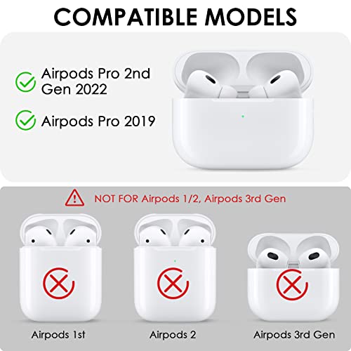 CAGOS for Airpods Pro 2nd Generation Case/Airpod Pro Case, Cool Protective Hard TPU Cover Compatible with Apple Airpod Pro 2 2022 Case and iPod Pro Case 2019 for Men Women, White/Black