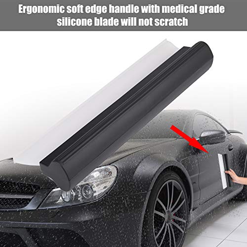 Marvellous Car Water Scraper Tool,Premium Silicone Squeegee T-Bar Waterblade Siper Scraper Clean Window Cleaner for Car Or Home Drying Use（10.4 * 3 * 1.5 inch）