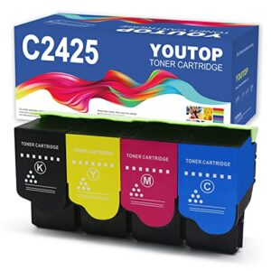 youtop 4pk remanufactured c231hk0 c231hc0 c231hm0 c231hy0 toner cartridge compatible for lexmark c2325/c2425/c2535/mc2325/mc2425/mc2640