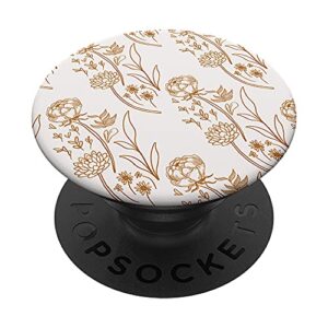 flowers floral beige terracotta bohemian aesthetic women popsockets swappable popgrip