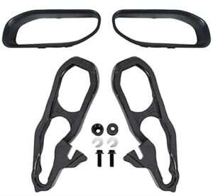 karpal 1 pair front left & right frame tow hook + bumper bezel compatible with 2019-2022 ram 1500 black