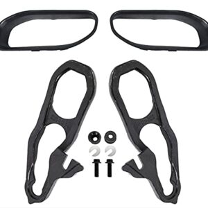 KARPAL 1 Pair Front Left & Right Frame Tow Hook + Bumper Bezel Compatible With 2019-2022 Ram 1500 Black