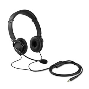 kensington hi-fi headphones with mic & volume control button (k33597ww)