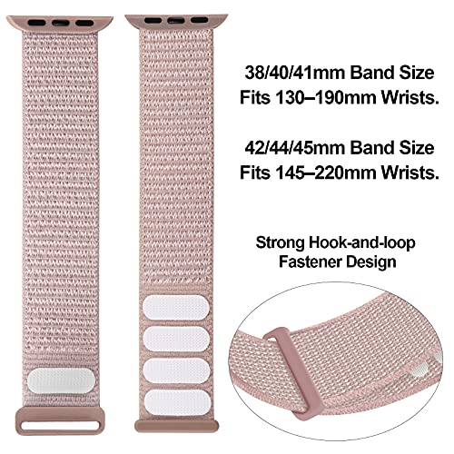 GZ GZHISY Sport Loop Nylon Band Compatible with Apple Watch Band 38mm 40mm 41mm 42mm 44mm 45mm 49mm Ultra iWatch Series 8 7 6 SE 5 4 3 2 1 Strap, Fit for iPhone Watch Band Women Men Stretchy Elastic Braided, 38mm/40mm/41mm Rose Pink