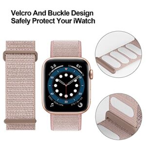 GZ GZHISY Sport Loop Nylon Band Compatible with Apple Watch Band 38mm 40mm 41mm 42mm 44mm 45mm 49mm Ultra iWatch Series 8 7 6 SE 5 4 3 2 1 Strap, Fit for iPhone Watch Band Women Men Stretchy Elastic Braided, 38mm/40mm/41mm Rose Pink