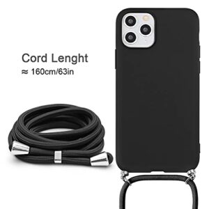 Yoedge Crossbody Case for Samsung Galaxy S21 FE (5G) with Neck Cord Strap, Shockproof Black TPU Silicone Protection Cell Phone Cover with Adjustable Lanyard Compatible with Samsung S21 FE 5G 6.41"