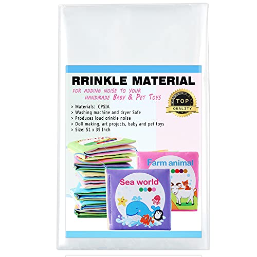 Zonon Noise Making Crinkle Paper Crinkle Material Noise Maker Plastic Film for Baby Dog Cat Toys Pet Supplies (51 x 39 Inch)