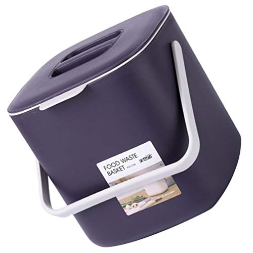 Yardwe Dual Trash Garbage Can Wet and Dry Waste Bin Kitchen Garbage Container with Lid and Handle Purple for Bathrooms Powder Rooms Kitchens Home Offices