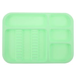 healifty instrument tray dental dentist instrument tray autoclavable tray plastic tray divided separate tray light green