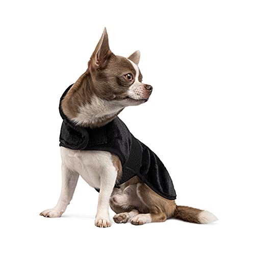 Clothes for Small- and Medium-Size Dogs, Warm Dog Poncho, Autumn Blanket Coat for Small and Medium-Size Dogs, Warm Shirt for Dogs (Medium, Black)