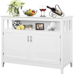 Goplus Sideboard Buffet Cabinet, White