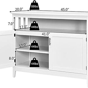 Goplus Sideboard Buffet Cabinet, White