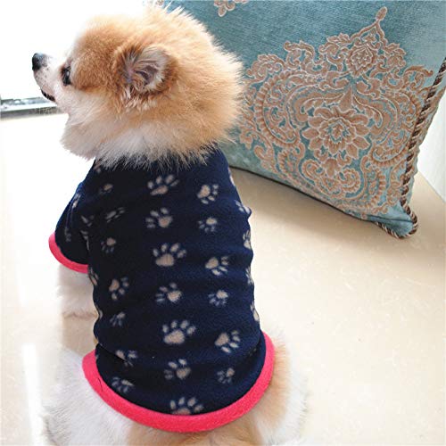 2 PCS Warm Dog Sweater, Soft Fleece Puppy Clothes Doggie Shirt Winter Outfits Sweatshirt for Small Pets Dogs Cats Chihuahua Teddy Pup Yorkshire(Star Paw, M)