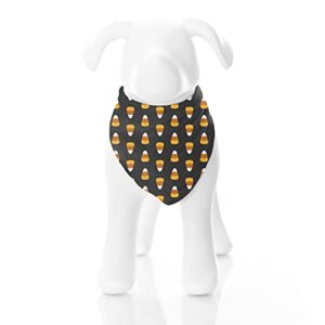 kickee halloween celebrations print pet bandana, puppies and older dogs, so doggone cute (midnight candy corn - m)