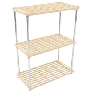 generic 3 tier shelving unit shelf shelving units plastic storage rack modern shelving unit bathroom storage shelf for hallway, bathroom, living room ( white ), medium (40hy155buohe79irgw148134x)