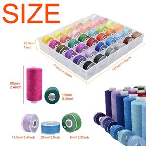 72Pcs Prewound Bobbins and Thread Spools, 36 Colors 400 Yards per Polyester Thread Spools, 36 Colors Prewound Bobbin for Hand & Machine Sewing, Emergency and Travel, DIY and Home