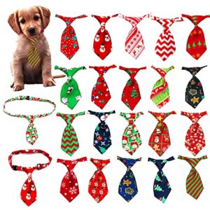 jpgdn 20pcs christmas small dog neckties xmas ties bulk for small medium girl boy puppy doggy kitten bunny rabbit adjustable pet ties grooming costumes accessories for festival holiday