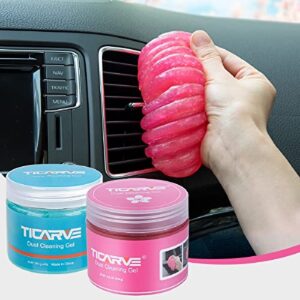 ticarve cleaning gel car putty slime for detailing putty detail tools car interior cleaner automotive cleaning keyboard cleaner blue rose (2pack)