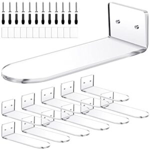 floating shoe display set of 12 for wall mount, includes acrylic floating shoe shelves floating sneaker stands shelves shoe organizers with cross screws, expansion tubes and tapes (clear,0.24 inch)