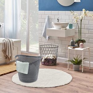 Yesdate 6 Packs Laundry Hamper Woven Basket with Handles, Storage Basket Bins for Toys, Blanket, Throws, Pillows and Towels, Grey