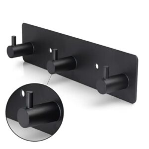 bathroom towel hook rack coat hook row hook 304 stainless steel,wall organizer for bedroom,towel hooks for bathrooms,door hooks for hanging (black1)