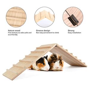 YUEPET Small Animal Wooden Cage Bridge Guinea Pig Habitat Ramp Over Nature Climbing Ladder Toy for Rabbit Hamster Bunny Ferret Squirrel Hedgehog Chinchilla Rat Gerbils Mouse