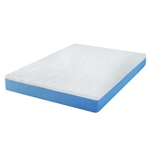 PrimaSleep 10 Inch Gel Infused Superior high-Density Memory Foam Mattress, CertiPUR-US® Certified, Blue, Cal King