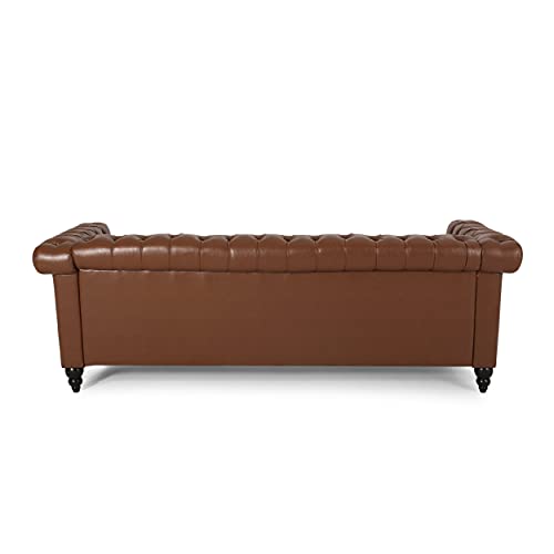 Christopher Knight Home Parkhurst Sofas, Cognac + Dark Brown