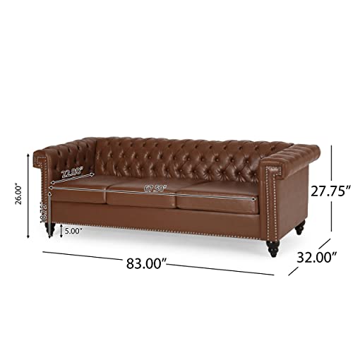 Christopher Knight Home Parkhurst Sofas, Cognac + Dark Brown