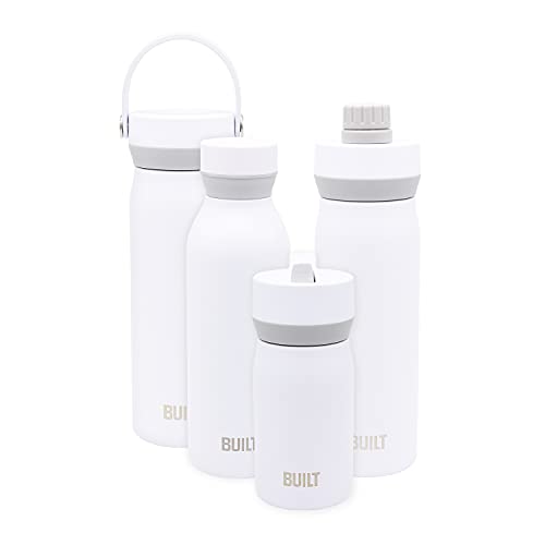 BUILT Cascade Water Bottle, 18 ounces, White