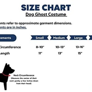 ComfyCamper Dog Ghost Costume for Small Medium and Large Dogs Puppies and Cats, Medium, White