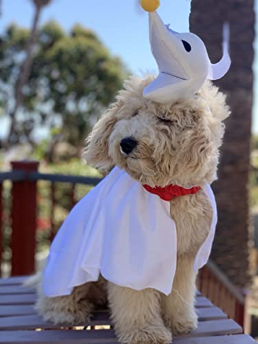 ComfyCamper Dog Ghost Costume for Small Medium and Large Dogs Puppies and Cats, Medium, White