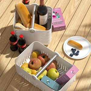 2pcs Plastic Storage Basket, Shower Caddy Organizer with Handles Storage Tote Bin Box for Bathroom, Dorm, Kitchen, Bedroom (2pcs)