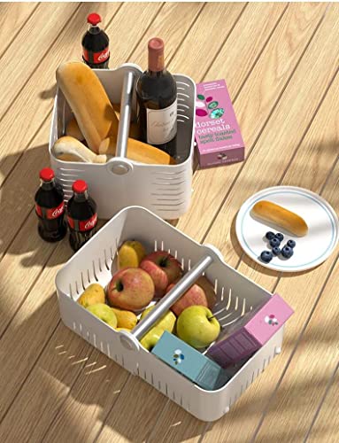 2pcs Plastic Storage Basket, Shower Caddy Organizer with Handles Storage Tote Bin Box for Bathroom, Dorm, Kitchen, Bedroom (2pcs)