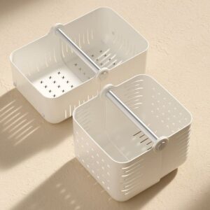 2pcs Plastic Storage Basket, Shower Caddy Organizer with Handles Storage Tote Bin Box for Bathroom, Dorm, Kitchen, Bedroom (2pcs)