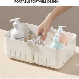 2pcs Plastic Storage Basket, Shower Caddy Organizer with Handles Storage Tote Bin Box for Bathroom, Dorm, Kitchen, Bedroom (2pcs)