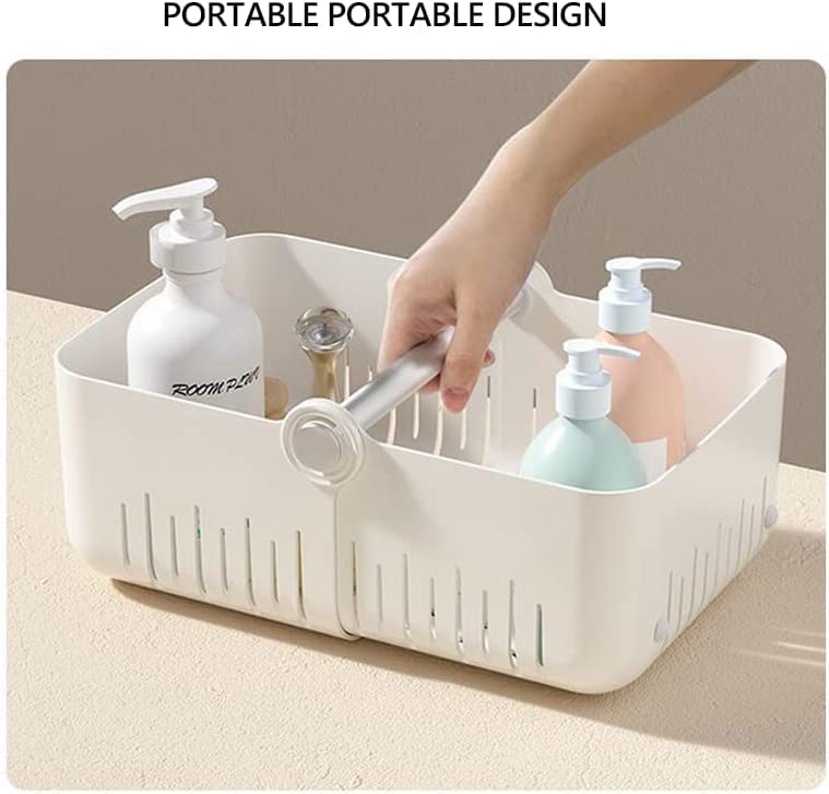 2pcs Plastic Storage Basket, Shower Caddy Organizer with Handles Storage Tote Bin Box for Bathroom, Dorm, Kitchen, Bedroom (2pcs)